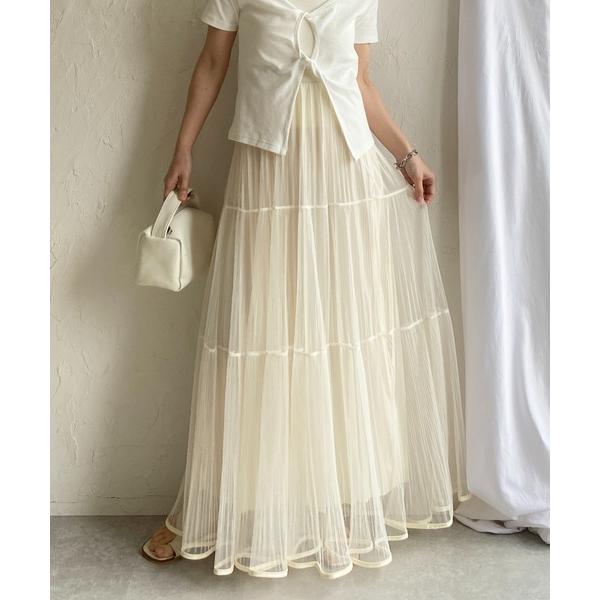 『タイムセール実施中』ZOZO問い合わせ番号:107153539ショップ:wears，ウェアーズブランド:She's Closet，シーズクローゼット商品名:ラメ チュール レイヤード プリーツ ティアード ロングスカートカテゴリ:スカート...