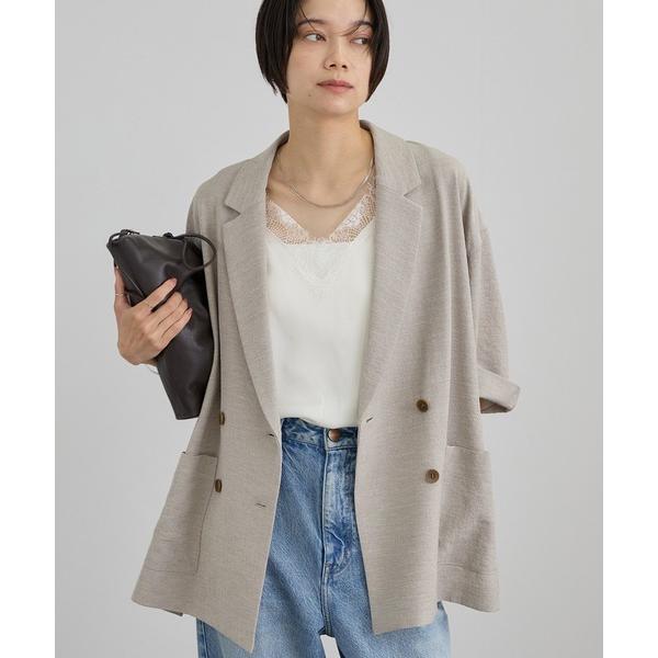 『セール実施中』ZOZO問い合わせ番号:107153950ショップ:ADAM ET ROPE'，アダムエロペブランド:SALON adam et rope'，サロン アダム エ ロペ商品名:リネンライクハーフスリーブジャケット / セットア...