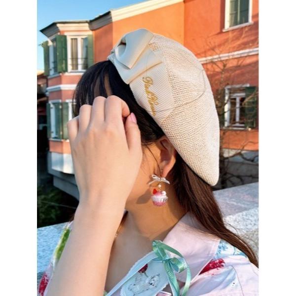 ZOZO問い合わせ番号:107154588ショップ:PINK HOUSE，ピンクハウスブランド:PINK HOUSE，ピンクハウス商品名:リボン付きサマーベレーカテゴリ:帽子>ハンチング/ベレー帽ブランド品番:A2161PHT527素...