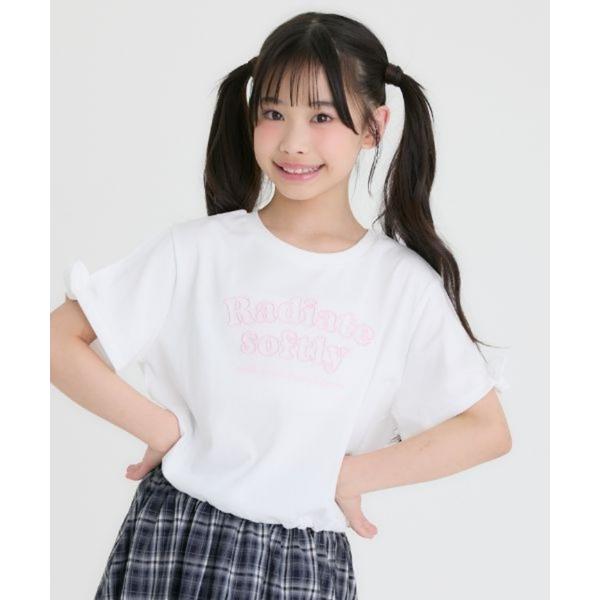 『タイムセール実施中』ZOZO問い合わせ番号:107190472ショップ:NARUMIYA ONLINE，ナルミヤ オンラインブランド:PINK-latte，ピンクラテ商品名:「接触冷感」袖あきリボン半袖Tシャツカテゴリ:トップス>T...