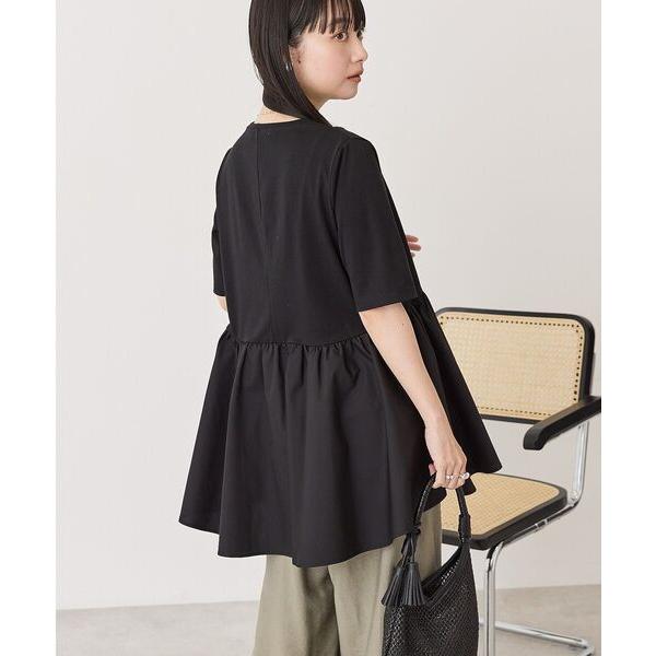 ZOZO問い合わせ番号:107190623ショップ:AMERICAN HOLIC，アメリカンホリックブランド:AMERICAN HOLIC，アメリカンホリック商品名:布帛切替ペプラム半袖プルオーバーカテゴリ:トップス>Tシャツ/カット...