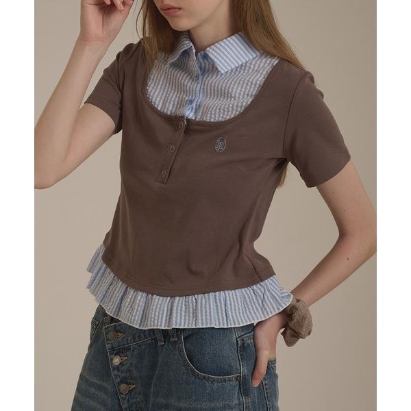 ZOZO問い合わせ番号:107190704ショップ:apres jour mignon，アプレジュールミニョンブランド:hazyl，ヘイジル商品名:shirt frill docking tops / シャツフリルドッキングトップスカテゴリ...
