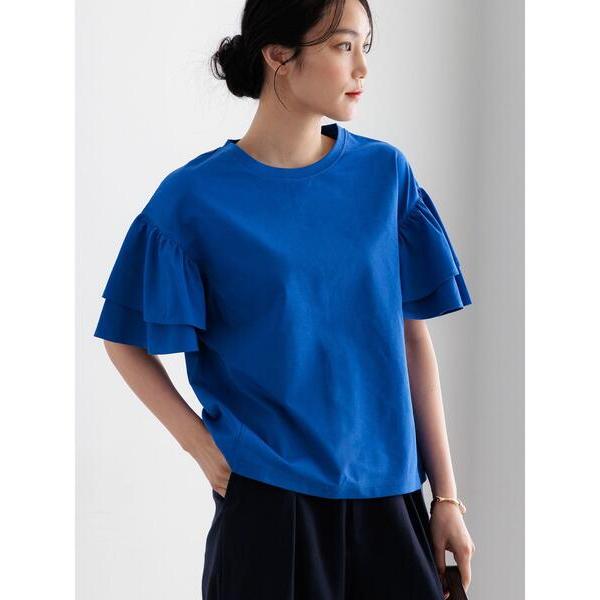 ZOZO問い合わせ番号:107190727ショップ:Te chichi，テチチブランド:Te chichi，テチチ商品名:【接触冷感/遮熱/吸水速乾】フリルスリーブビッグTシャツカテゴリ:トップス>Tシャツ/カットソーブランド品番:2...