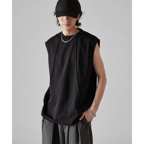 ZOZO問い合わせ番号:107191215ショップ:Lui's，ルイスブランド:Lui's，ルイス商品名:【Neucon】SWITCHING OVER SLEEVELESS CUTSEW / 切替オーバーノースリーブカットソー / タンクト...