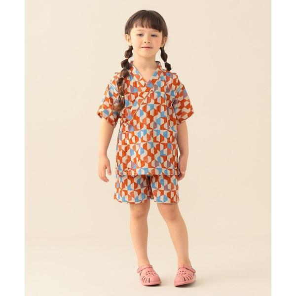 ZOZO問い合わせ番号:107191233ショップ:BEAMS HEART，ビームスハートブランド:BEAMS mini，ビームスミニ商品名:幾何学柄 甚平 2026SS （90〜130cm）お祭り 女の子 男の子 夏休み 花火大会 夕涼み...