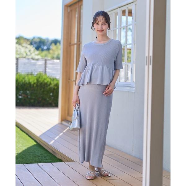 『タイムセール実施中』ZOZO問い合わせ番号:107193583ショップ:cross marche，クロスマルシェブランド:Rosemadame，ローズマダム商品名:麻ライクペプラムニットワンピースカテゴリ:ママ＆ベビー>マタニティウ...