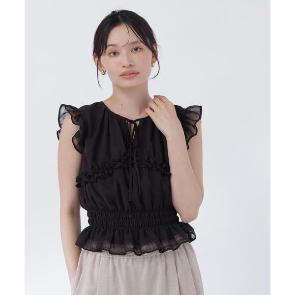 ZOZO問い合わせ番号:107195496ショップ:NATURAL BEAUTY BASIC，ナチュラルビューティーベーシックブランド:NATURAL BEAUTY BASIC，ナチュラルビューティーベーシック商品名:フリルシャーリングペプ...