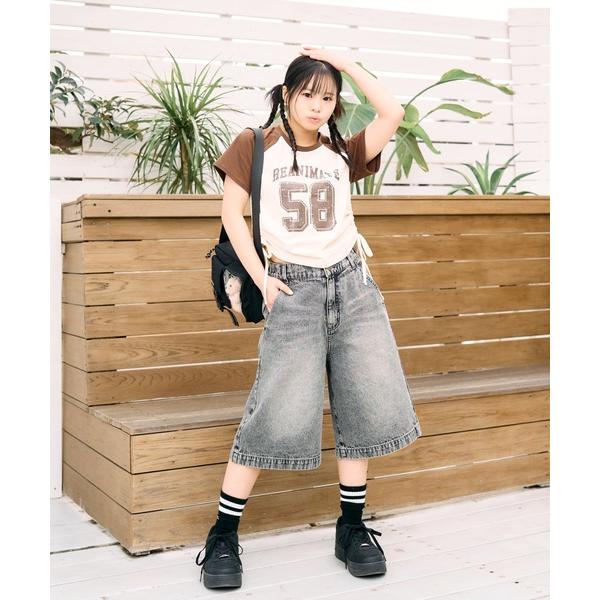 ZOZO問い合わせ番号:107231318ショップ:NARUMIYA ONLINE，ナルミヤ オンラインブランド:LOVETOXIC，ラブトキシック商品名:【LTXC】ハーフデニムパンツカテゴリ:パンツ>その他パンツブランド品番:77...
