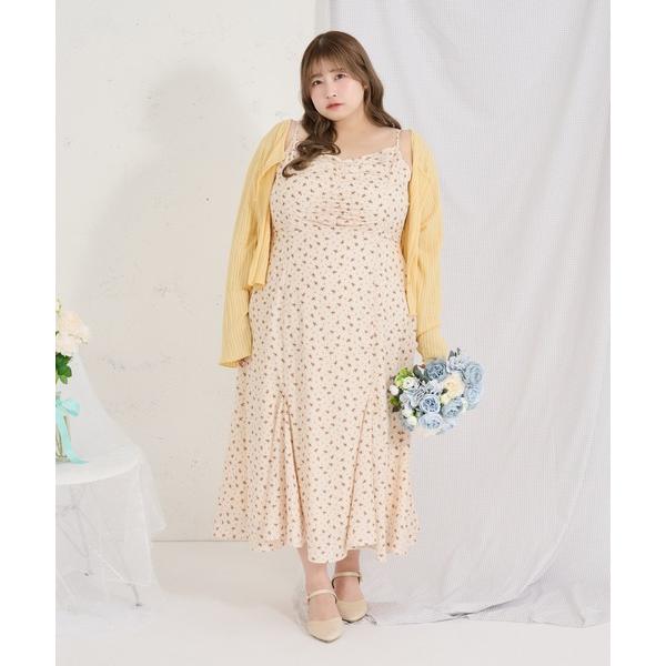 ZOZO問い合わせ番号:107231783ショップ:Pal elfy，パルエルフィーブランド:Louiosy，ルオシー商品名:【Louisy】【大きいサイズ】フロントギャザーマーメイドキャミワンピースカテゴリ:ワンピース/ドレス>ワン...