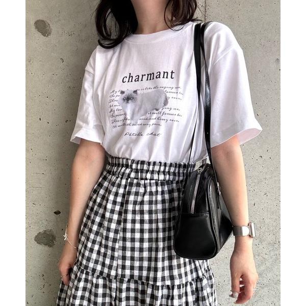 『タイムセール実施中』ZOZO問い合わせ番号:107232416ショップ:merrylatte，メリーラテブランド:etta，エタ商品名:英字猫プリント半袖Tシャツカテゴリ:トップス>Tシャツ/カットソーブランド品番:e65素材:綿1...