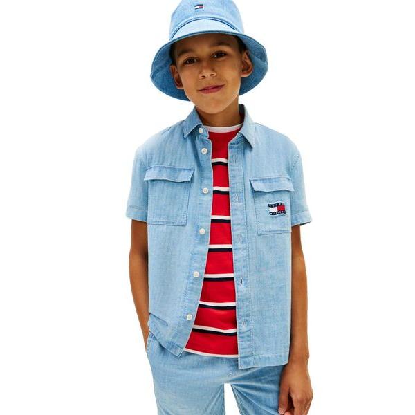 『セール実施中』ZOZO問い合わせ番号:107232487ショップ:TOMMY HILFIGER，トミー ヒルフィガーブランド:TOMMY HILFIGER，トミーヒルフィガー商品名:BOYS ウェイビーフラッグヘリンボーンショートスリーブ...