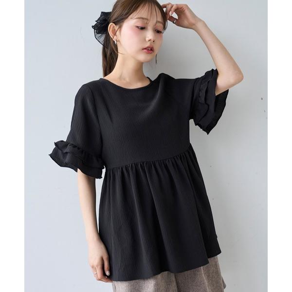 ZOZO問い合わせ番号:107233424ショップ:Auntie Rosa，アンティローザブランド:mil，ミル商品名:楊柳 袖フリル ペプラムブラウス【587210】カテゴリ:トップス>シャツ/ブラウスブランド品番:MXANR262...