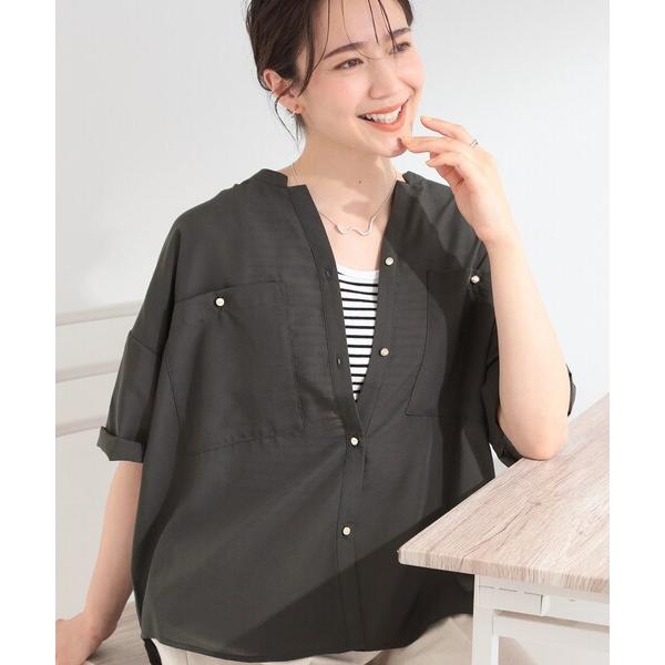 ZOZO問い合わせ番号:107235710ショップ:SHOO・LA・RUE，シューラルーブランド:SHOO・LA・RUE，シューラルー商品名:【洗濯機可/S-LL】大人の抜け感 5分袖ゆるシャツカテゴリ:トップス>シャツ/ブラウスブラ...