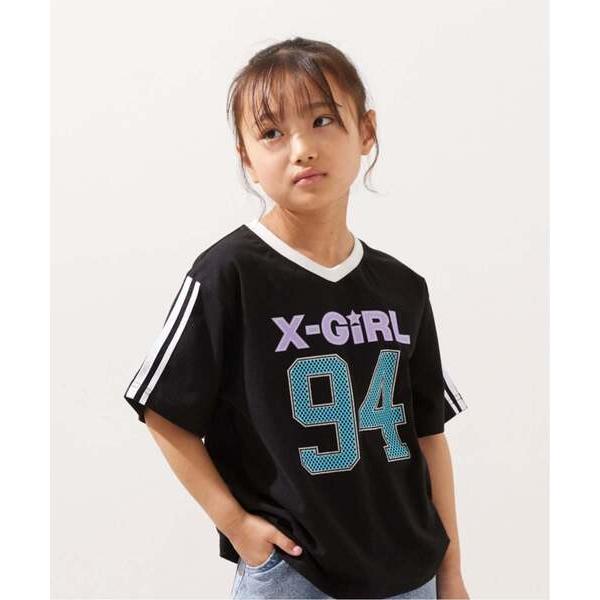 『セール実施中』ZOZO問い合わせ番号:107272284ショップ:X-girl Stages，エックスガール ステージスブランド:X-girl Stages，エックスガールステージス商品名:ユニフォームVネック半袖Tシャツカテゴリ:トップ...