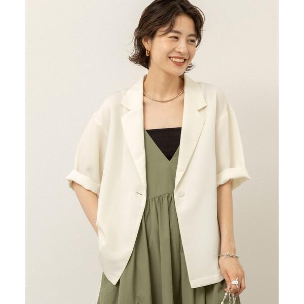 『タイムセール実施中』ZOZO問い合わせ番号:107272397ショップ:NOLLEY'S，ノーリーズブランド:MAQWEL，マクウェル商品名:「MAQWEL/マクウェル」サテンハーフスリーブジャケットカテゴリ:ジャケット/アウター>...