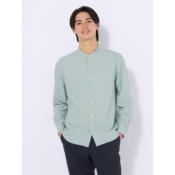 ZOZO問い合わせ番号:107308403ショップ:SUIT SQUARE，スーツスクエアブランド:SUIT SQUARE，スーツスクエア商品名:バンドカラーシャツ／長袖／ノンアイロン／ウォッシャブル／ストレッチ／速乾／トロピカルカテゴリ:...