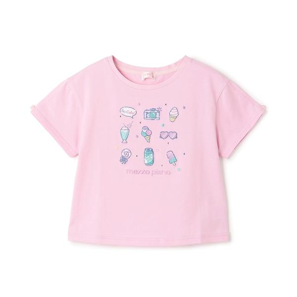 ZOZO問い合わせ番号:107308558ショップ:NARUMIYA ONLINE，ナルミヤ オンラインブランド:mezzo piano，メゾピアノ商品名:ファンシーポップ刺しゅう　半袖Tシャツカテゴリ:トップス>Tシャツ/カットソー...