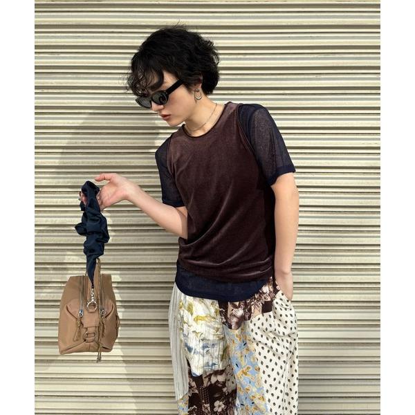 ZOZO問い合わせ番号:107346134ショップ:AMERI VINTAGE，アメリビンテージブランド:Ameri，アメリ商品名:MEDI SHEER VELOUR SET TOPカテゴリ:トップス>Tシャツ/カットソーブランド品番...