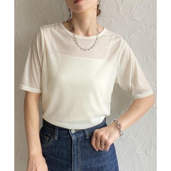 『タイムセール実施中』ZOZO問い合わせ番号:107346798ショップ:wears，ウェアーズブランド:She's Closet，シーズクローゼット商品名:クルーネック シースルー 半袖 シアー Tシャツ リブカットソートップスカテゴリ:...