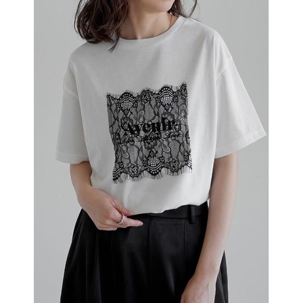 ZOZO問い合わせ番号:107347413ショップ:Re:EDIT，リエディブランド:Re:EDIT，リエディ商品名:[UVカット][接触冷感]レース刺繍ロゴTシャツカテゴリ:トップス>Tシャツ/カットソーブランド品番:140292素...