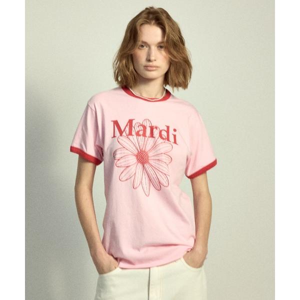 ZOZO問い合わせ番号:107347875ショップ:Mardi Mercredi，マルディメクルディブランド:Mardi Mercredi，マルディメクルディ商品名:SLIM RINGER TSHIRT FLOWERMARDI / スリム ...
