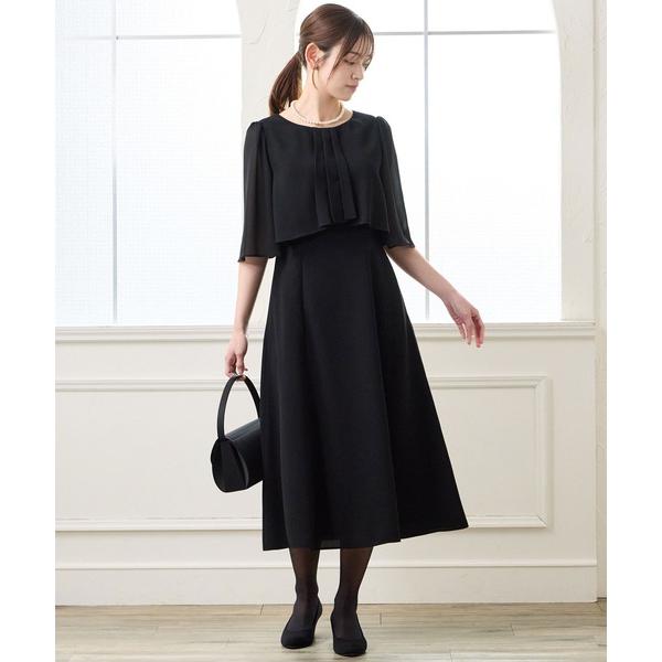ZOZO問い合わせ番号:107348128ショップ:AIMER，エメブランド:AIMER，エメ商品名:【夏用喪服・礼服】マシンウォッシャブル　胸元タック前開きサマーブラックフォーマルフレアワンピースカテゴリ:ワンピース/ドレス>ワンピ...