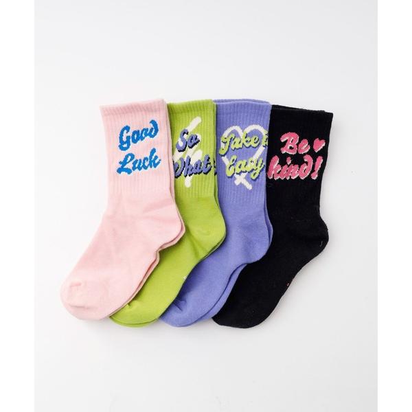 ※このアイテムは返品・交換対象外商品です。ZOZO問い合わせ番号:107383455ショップ:moredays store，モアデイズ・ストアブランド:URBAN CHERRY，アーバンチェリー商品名:【4足セット】ペイントロゴデザインソッ...