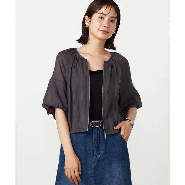 ZOZO問い合わせ番号:107384705ショップ:COMME CA ISM，コムサイズムブランド:COMME CA ISM，コムサイズム商品名:バルーンスリーブ シアーブルゾンカテゴリ:ジャケット/アウター>ブルゾンブランド品番:1...