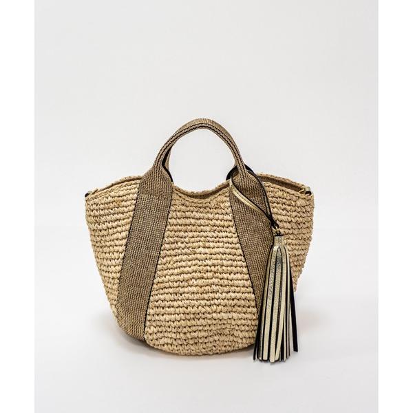 ZOZO問い合わせ番号:107385010ショップ:Rivel，リヴェルブランド:VIOLAd'ORO，ヴィオラドーロ商品名:【VIOLAd'ORO/ヴィオラドーロ】ラフィア　テープハンドルトート　Sサイズ　かごバッグカテゴリ:バッグ&gt...