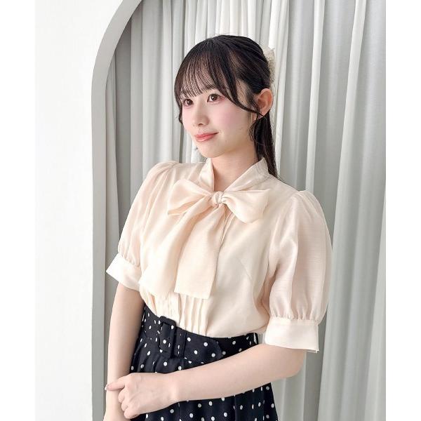 ZOZO問い合わせ番号:107386138ショップ:F i.n.t，フィントブランド:an another angelus，アンアナザーアンジェラス，F i.n.t，フィント商品名:フロントピンタックシアーボウタイ5分袖ブラウス/fint ...