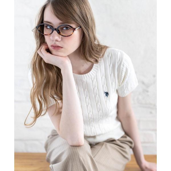 ZOZO問い合わせ番号:107386530ショップ:clear，クリアブランド:U.S. POLO ASSN.，ユーエスポロアッスン，clear，クリア商品名:【U.S. POLO ASSN.】clear 別注 クルーネックケーブル半袖ニッ...