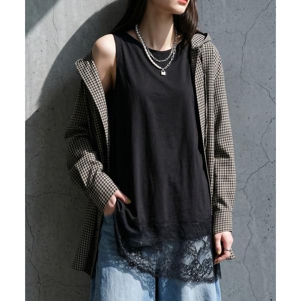 ZOZO問い合わせ番号:107386625ショップ:antiqua，アンティカブランド:antiqua，アンティカ商品名:接触冷感 裾レース レイヤード タンクトップカテゴリ:トップス>タンクトップブランド品番:AY-00097素材:...