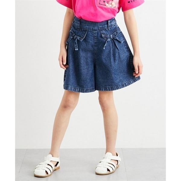 ZOZO問い合わせ番号:107386710ショップ:nissen，ニッセンブランド:QUNTSTYLE，キュントスタイル商品名:リボン使いデニムショートパンツ　＜綿100%＞カテゴリ:パンツ>デニムパンツブランド品番:CIY0226B...