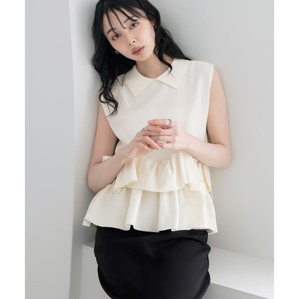 ZOZO問い合わせ番号:107386984ショップ:LIAN，リアンブランド:LIAN，リアン商品名:フリルヘムノースリーブニットカテゴリ:トップス>ニット/セーターブランド品番:244-841A1723素材:ポリエステル　100%原...