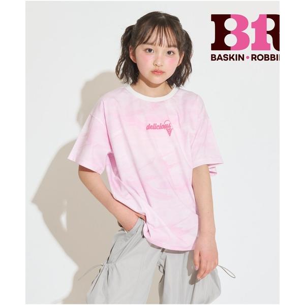 ZOZO問い合わせ番号:107424313ショップ:NARUMIYA ONLINE，ナルミヤ オンラインブランド:PINK-latte，ピンクラテ商品名:【サーティワン】【接触冷感】マーブル柄ビッグ半袖Tシャツカテゴリ:トップス>Tシ...
