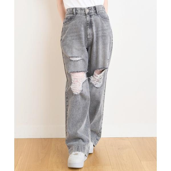 ZOZO問い合わせ番号:107424331ショップ:NARUMIYA ONLINE，ナルミヤ オンラインブランド:LOVETOXIC，ラブトキシック商品名:【LTXC/接触冷感】ダメージデニムワイドパンツカテゴリ:パンツ>その他パンツ...