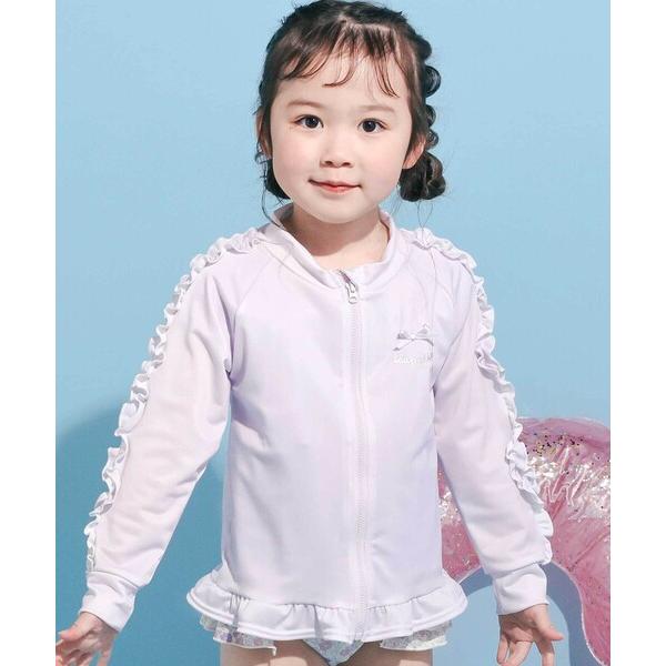 『タイムセール実施中』ZOZO問い合わせ番号:107424460ショップ:BEBE ONLINE STORE，ベベ オンラインストアブランド:SLAP SLIP，スラップスリップ商品名:フリルライン裾ギャザーラッシュガード(90~130cm...