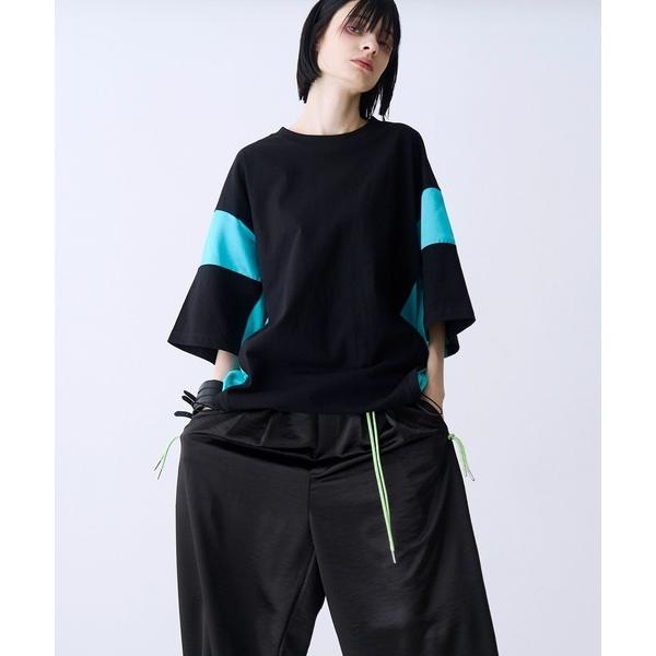 ZOZO問い合わせ番号:107426471ショップ:SeeSew，シーソーブランド:SeeSew，シーソー商品名:【UNISEX】SATIN MIX BLOCK TEE/サテンミックスブロックTシャツカテゴリ:トップス>Tシャツ/カッ...
