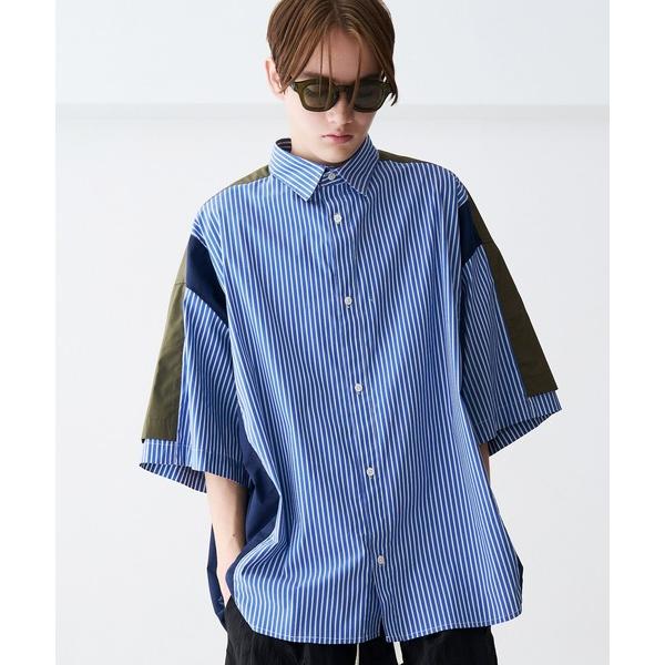 ZOZO問い合わせ番号:107461665ショップ:SeeSew，シーソーブランド:SeeSew，シーソー商品名:【UNISEX】FAKE BLOCKING H/S SHIRTS/フェイクブロッキングショートスリーブシャツカテゴリ:トップス...