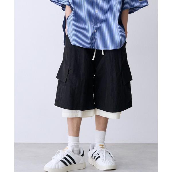 ZOZO問い合わせ番号:107462028ショップ:SeeSew，シーソーブランド:SeeSew，シーソー商品名:【UNISEX】LAYERD WIDE SHORTPANTS/レイヤードワイドショートパンツカテゴリ:パンツ>その他パン...