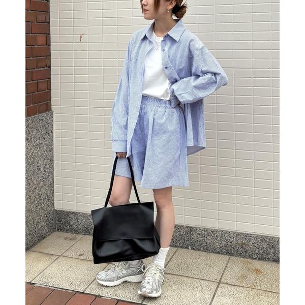 ZOZO問い合わせ番号:107462248ショップ:ISOOK，アイスーブランド:ISOOK，アイスー商品名:【ISOOK / アイスー】ストライプシャツセットアップ / ビッグシルエット ルーズ オーバーサイズ ワッシャー ショートパンツ...