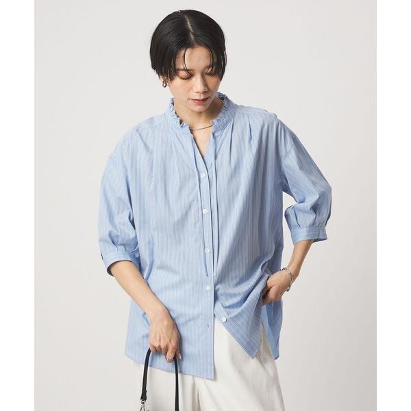 ZOZO問い合わせ番号:107462367ショップ:green label relaxing，グリーンレーベル リラクシングブランド:green label relaxing，グリーンレーベルリラクシング商品名:フリル ネック ショートスリ...