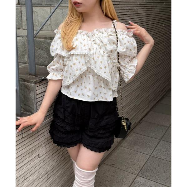 ZOZO問い合わせ番号:107462768ショップ:RMAF，リマインドミーアンドフォーエバーブランド:continuer de NICE CLAUP，コンティニューデナイスクラップ商品名:2wayクロスフリル半袖ブラウスカテゴリ:トップス...
