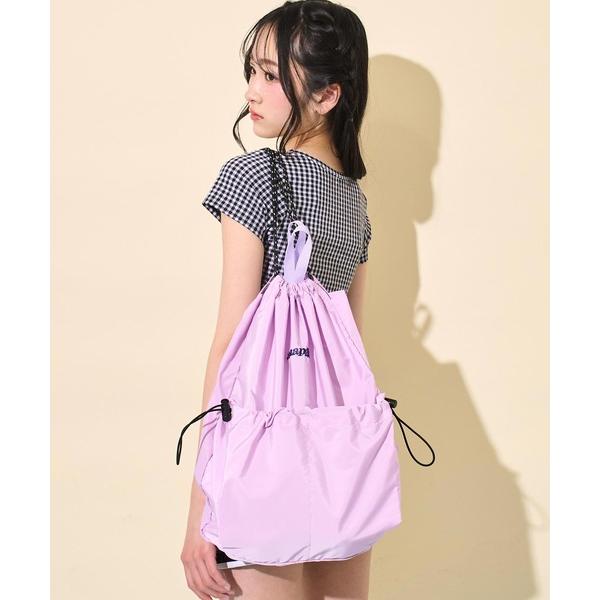 ZOZO問い合わせ番号:107464876ショップ:ANAP，アナップブランド:ANAP GiRL，アナップガール商品名:ロゴ刺繍入 ナップサックカテゴリ:バッグ>ショルダーバッグブランド品番:919-7907素材:ポリエステル原産国...