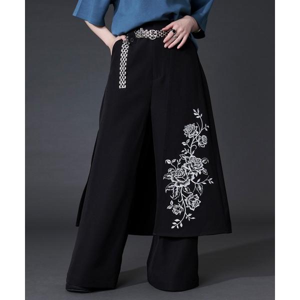 ZOZO問い合わせ番号:107465771ショップ:Ellno Loset，エルノロゼットブランド:Ellno Loset，エルノロゼット商品名:2wayフラワー刺繍ラップワイドパンツカテゴリ:パンツ>スラックスブランド品番:8408...