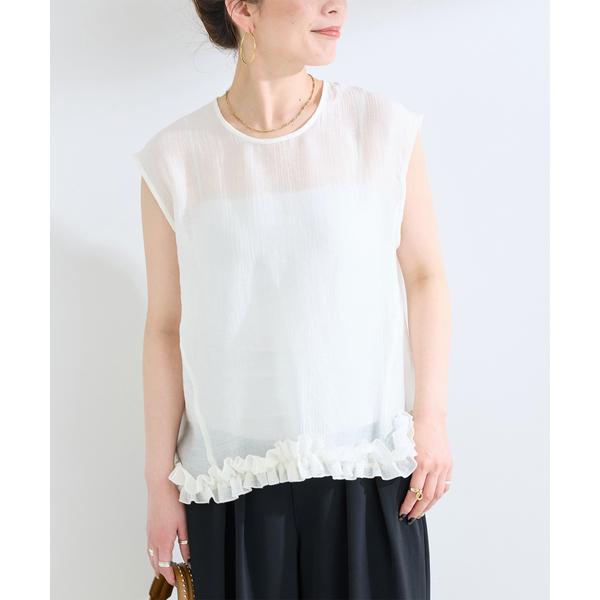 ZOZO問い合わせ番号:107476930ショップ:JOINT WORKS，ジョイントワークスブランド:B.C STOCK，ベーセーストック，Simplicite，サンプリシテ商品名:【WEB限定】手洗い可 / ラウンドフリルスリーブレスブ...