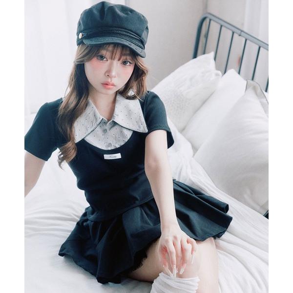 『タイムセール実施中』ZOZO問い合わせ番号:107503441ショップ:OLIVE des OLIVE，オリーブ デ オリーブブランド:OLIVE des OLIVE，オリーブデオリーブ商品名:レース衿レイヤードトップスカテゴリ:トップス...