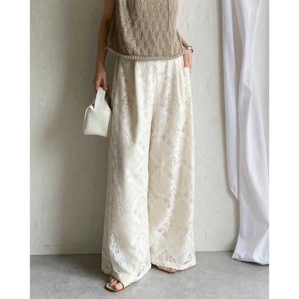 『タイムセール実施中』ZOZO問い合わせ番号:107503510ショップ:wears，ウェアーズブランド:She's Closet，シーズクローゼット商品名:ワイド ロング レースパンツ イージーパンツカテゴリ:パンツ>その他パンツブ...