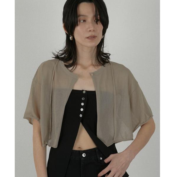 ZOZO問い合わせ番号:107505366ショップ:RESERVOIR STORE，レザボア ストアブランド:LA PEAU DE GEM，ラポドゥジェム商品名:【LA PEAU DE GEM】sheer short cardigan/シア...