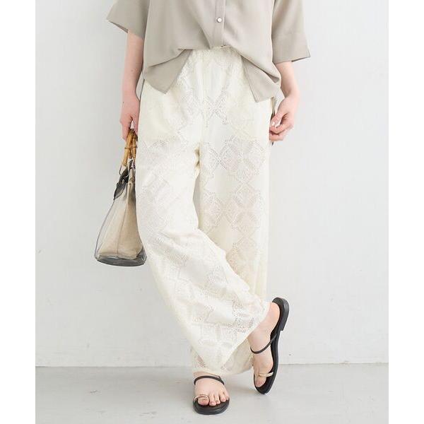 『タイムセール実施中』ZOZO問い合わせ番号:107507305ショップ:le.coeur blanc，ルクールブランブランド:le.coeur blanc，ルクールブラン商品名:パッチワーク風レースイージーパンツカテゴリ:パンツ>そ...